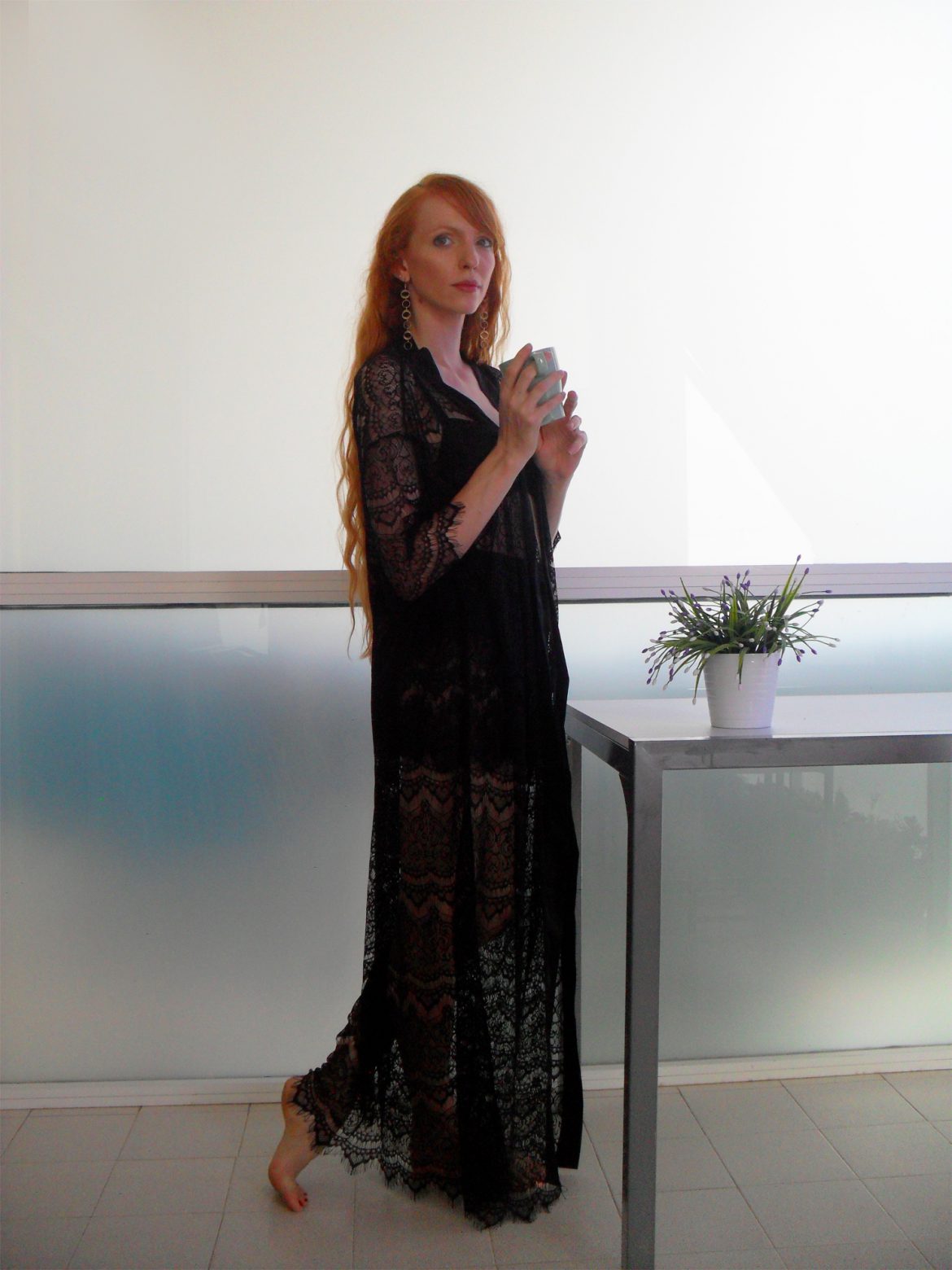 Lingerie Review: IDentity Long Lace Dressing Gown | Esty Lingerie